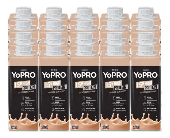20 Unidades -Yopro Danone High Protein -Fitness- Batata Doce - Bebida ...