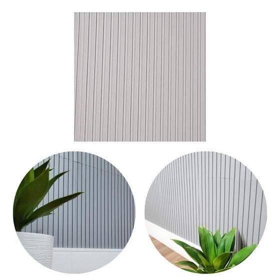 20un Placa Ripada Cinza Decorativa Revestimento PVC 3D Auto Relevo ...