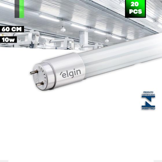 20x Lampada Tubular De Led 60cm 10w T8 6500k Branco Frio 900lm Vidro Design Novo Luminária ...