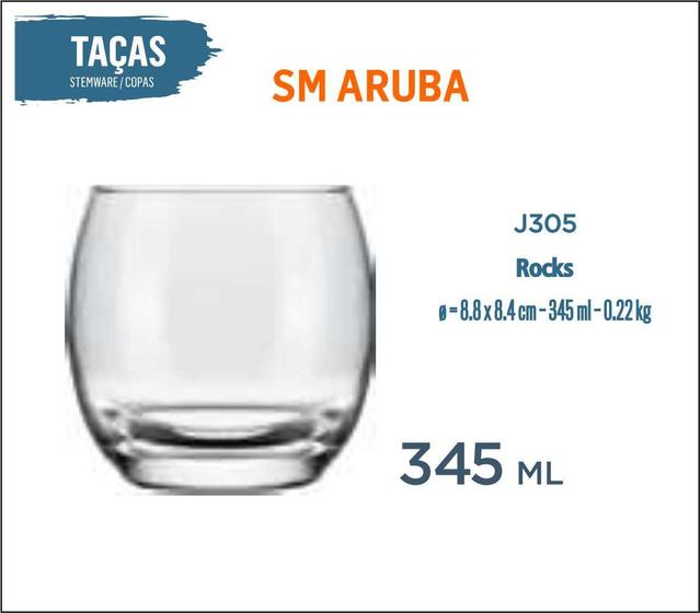 24 Copos Aruba 345ml Cerveja Refrigerante Suco Batida - Santa Marina - Copo de Água / Suco ...