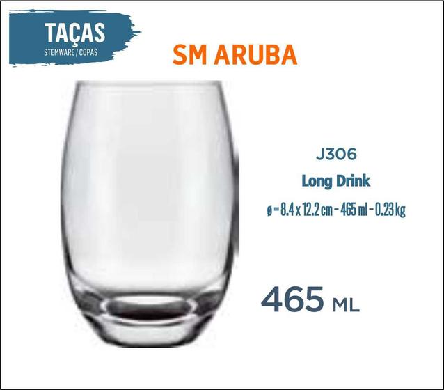 24 Copos Aruba 465ml Cerveja Refrigerante Suco Batida - Santa Marina ...