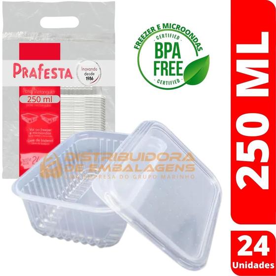 24 Marmita Fit Pote Descartável Para Freezer Microondas 250ML - PRAFESTA - Marmitas - Magazine Luiza