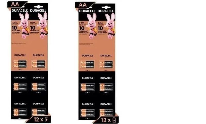 24 Pilha AA Alcalina Duracell 2 Cartelas 6x2 C/12 Pilhas Revenda ...