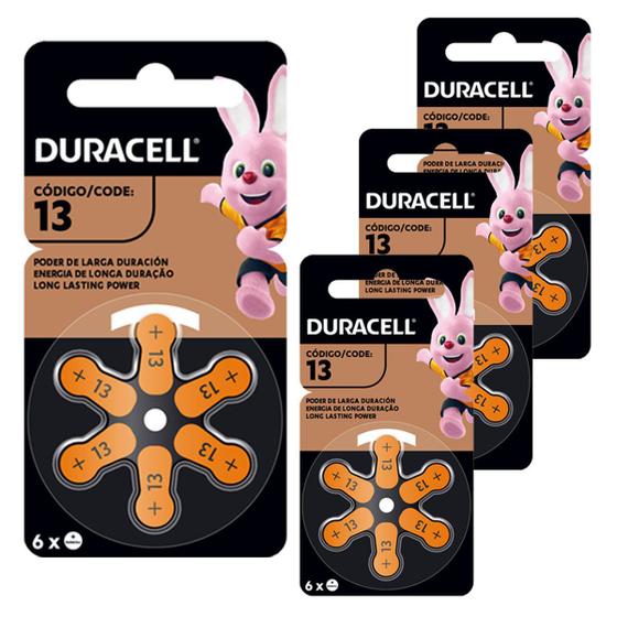 24 Pilhas Baterias Auditiva 13 Pr48 Aparelho Auditivo Duracell - 4 Cartelas - Acessórios ...