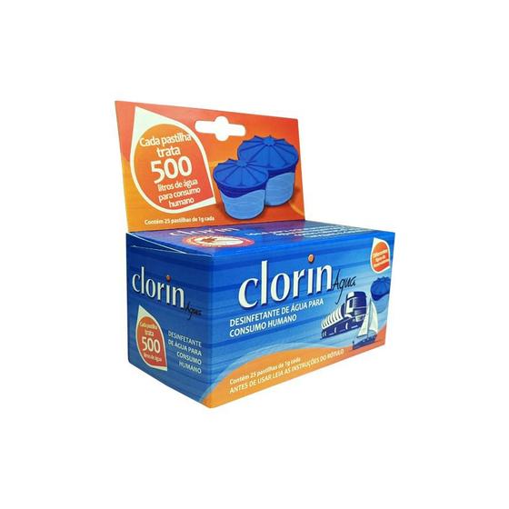 25 Pastilhas Purificadora 500 Litros Água Potável Clorin ...