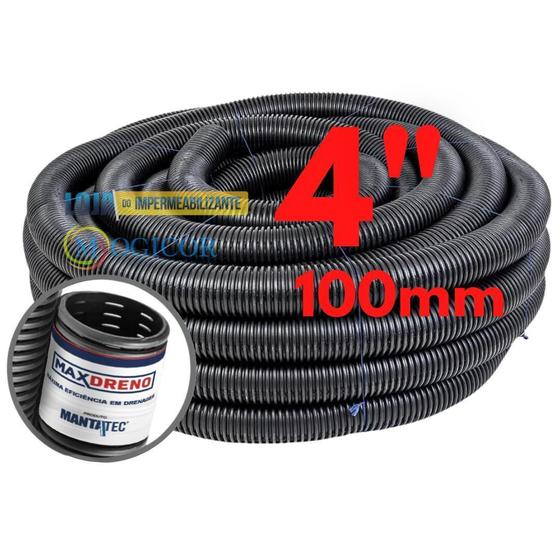 25M Tubo Dreno Corrugado Conduite 4 100Mm Drenagem Terreno - Maxdreno ...