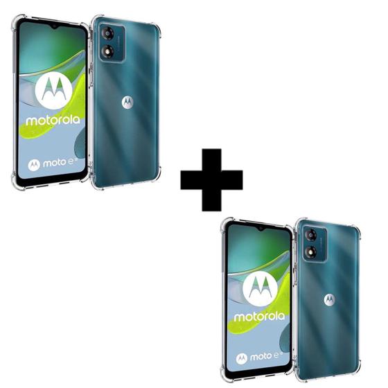 2UN Capa Capinha Anti Impacto Para Motorola Moto E13 Transparente ...