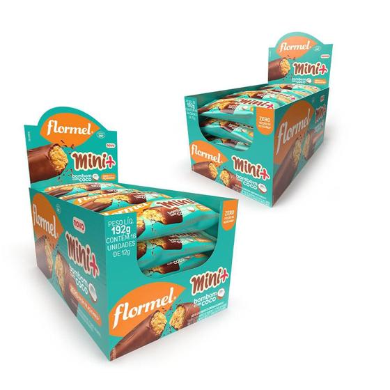 2X Bombom de Chocolate ao Leite MINI + Coco Flormel Zero Açúcar ...