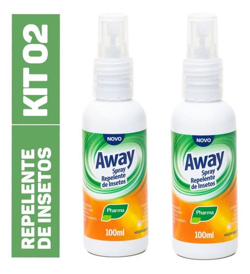 2x Repelente De Insetos Spray Loção Refrescante Away 100ml - Repelente ...