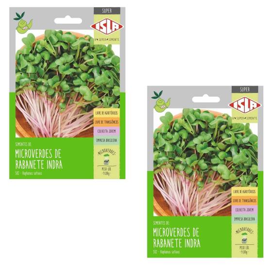 2X Sementes Broto Microverde Rabanete Rosado (9g) Super ISLA - Sementes ...