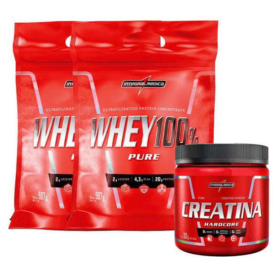 2X Super Whey 100% Pure 907g Refil + Creatina 300g Integralmedica - INTEGRALMÉDICA - Kit de ...