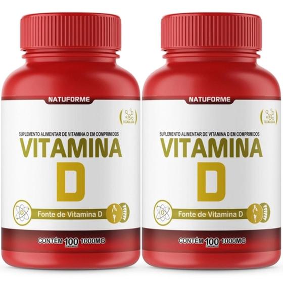 2X Vitamina D natuforme 100 comprimidos 1000mg - Vitaminas A-Z - Magazine Luiza