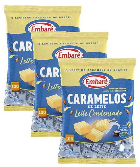3 Bala Caramelo De Leite Condensado 95 unidades Embaré 660g - Balas ...