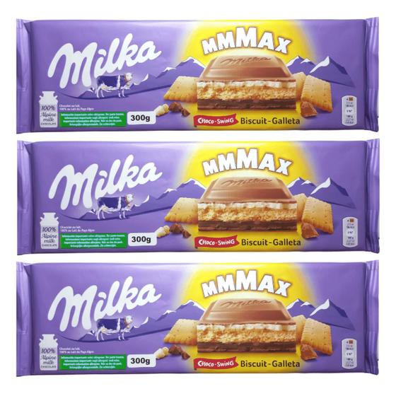 3 barras de chocolate milka com recheio de creme e biscoito - Chocolate ...