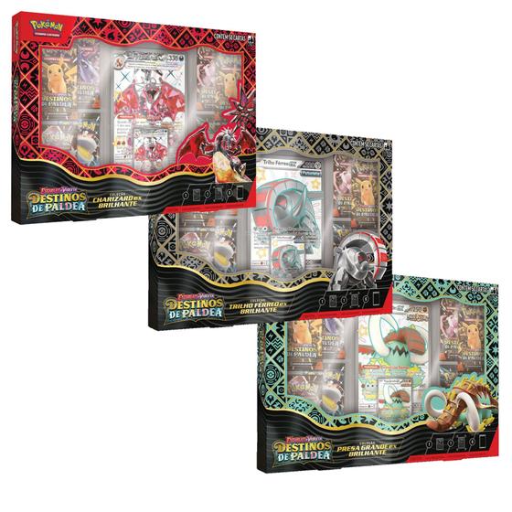 3 Box Pokémon Escarlate Violeta Destinos de Paldea Charizard Trilho ...
