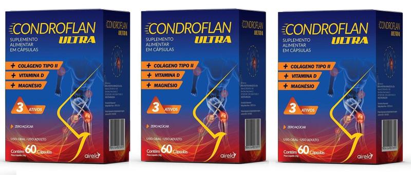 3 caixas Condroflan Ultra Capsulas Com 60 - Suplemento Alimentar ...
