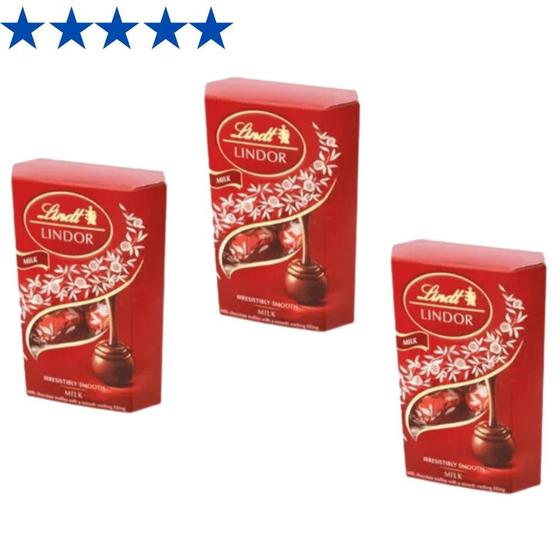 3 Caixas De 37g, Bombons De Chocolate Suiço, Lindt Lindor - Chocolate ...