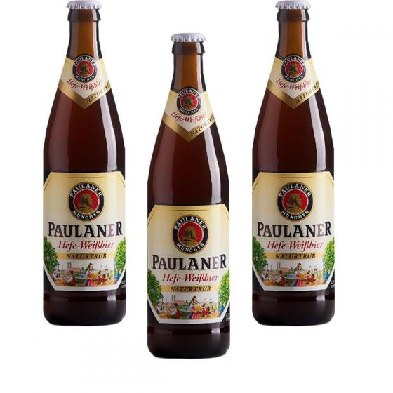 3 CERVEJA IMPORTADA ALEMÃ HEFE-WEISSBIER NATURTReUumlB PAULANER ...
