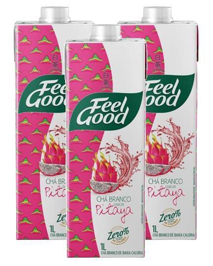 3 Chá Branco Feel Good Sabor Pitaya Zero Açúcar 1l 1000ml - Chá ...