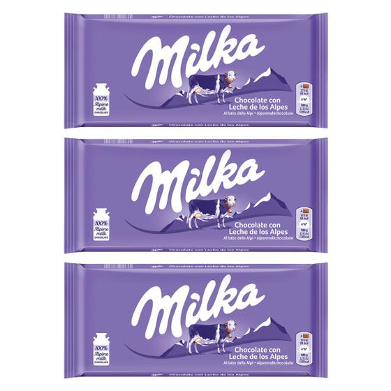 3 Chocolates Milka Ao Leite 100g - Chocolate / Barra de Chocolate ...