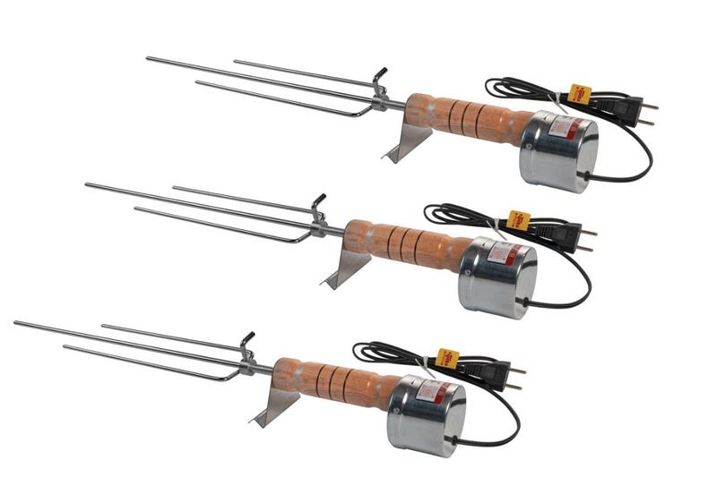 3 Espetos Elétricos Giratórios Flex Tridente Churrasco Grill 110v - Rotary Speto - Espeto ...