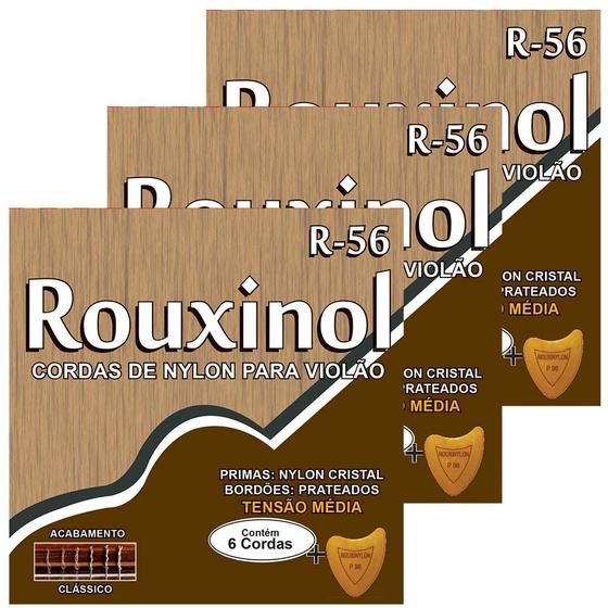 3 Jogos de Corda Rouxinol Violão Nylon Tensão Média R-56 - Cordas para ...