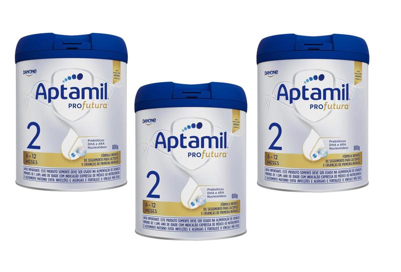 3 Latas - Aptamil Profutura 2 - 800g - Danone - Fórmula Infantil - Magazine Luiza