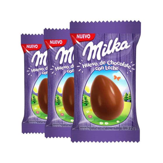 3 Ovo Milka Chocolate Ao Leite 22g - Ovo de Páscoa - Magazine Luiza