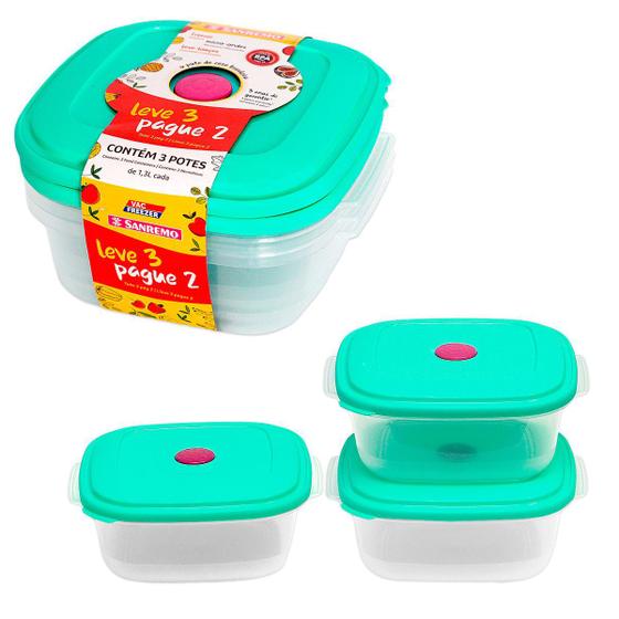 3 potes plástico 1300ml mantimentos alimentos marmita vasilha tapoer ...