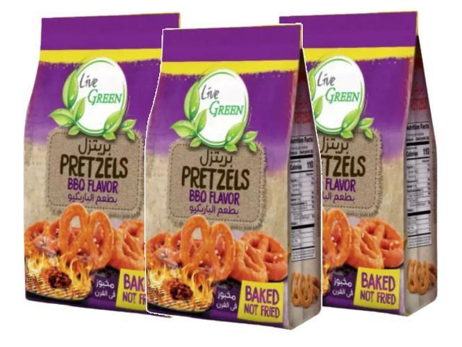 3 Pretzels Live Green Abu Auf Cheese Flavor Sabor Bbq 180G ...