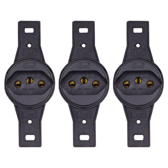 3 Tomada elétrica embutir energia 110V 220V 2P+T 20A Preta - Blux - Tomadas - Magazine Luiza