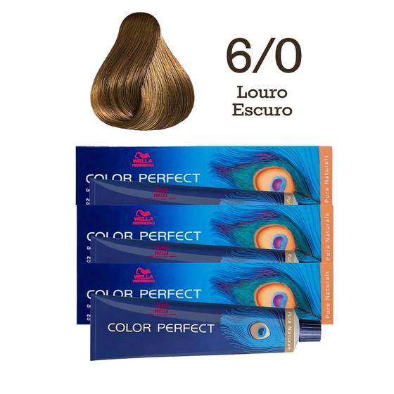 3 Unidades Coloração Color Perfect 6/0 Louro Escuro Wella - Wella ...