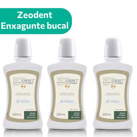 3 Zeodent Enxaguante Bucal Base Clinoptilolita 250ml - ZeoCosmetic ...