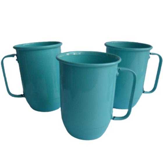 30 Canecas Copo C/ Alça Térmica Cor Azul Tiffany Alumínio 500ml para ...