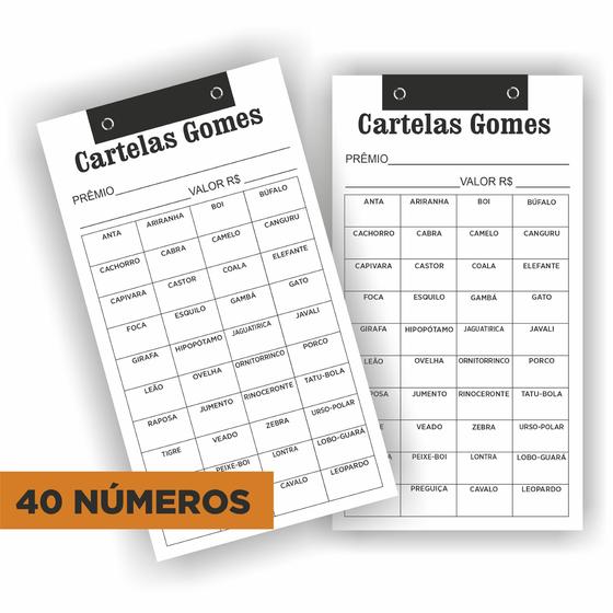 30 Cartelas de rifas com 40 NUMEROS - FGIMPRESSOS - Rifa - Magazine Luiza