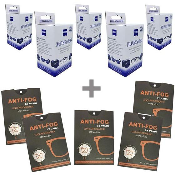 30 Lenços Umedecidos Zeiss + Flanela Antiembaçante - Zeiss/ Vanin ...