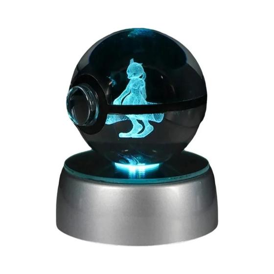 3D Cristal Pokémon Poke Ball LED Base De Lâmpada Estatuetas Gengar ...
