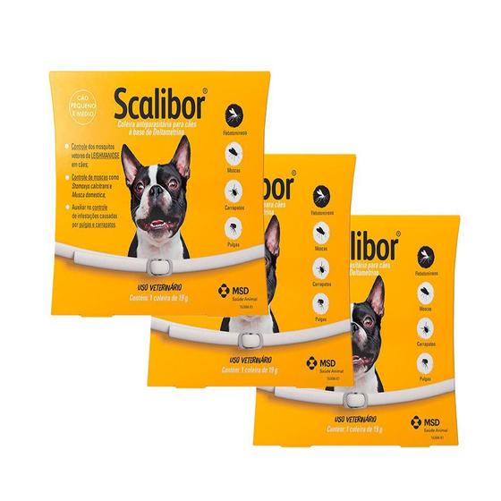 3un Coleiras Antipulgas Scalibor Cães Pequenos 48cm - Outros Pets ...