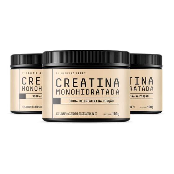 3x Creatina Monohidratada (100g) - Generic Labs 100g - Creatina ...