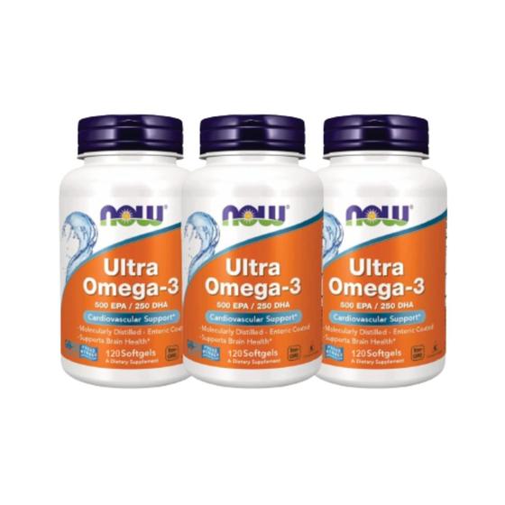 3x Ultra Ômega-3, 500 EPA/250 DHA, NOW Foods, 120 Cápsulas - Ômega 3 ...