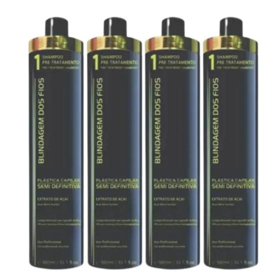 4 Blindagem Plastica Dos Fios Shampoo Anti-Resíduos Passo 1 - Blindagem ...