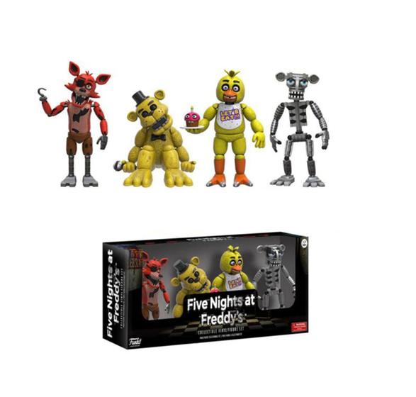 4 Bonecos Fnaf Foxy, Golden, Animatronic, Chica Five Nights - funcko ...