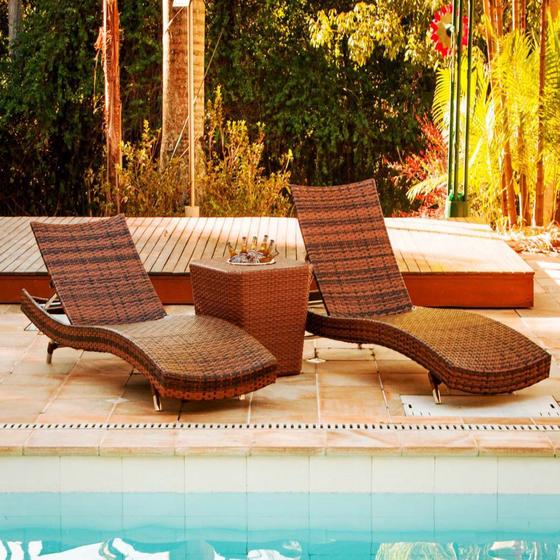 4 Cadeiras e Mesa Adaptada, 2 Espreguiçadeiras Bona e Mesa + Chaise ...