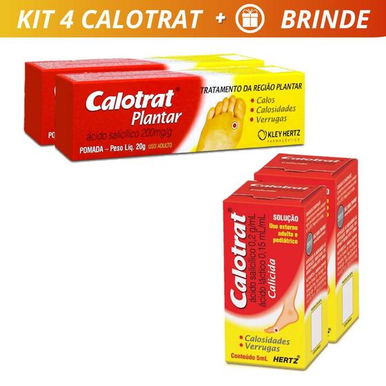 4 Calotrat Calicida Solução Verruga Verrugas Plantar Ácido - Kley Hertz ...