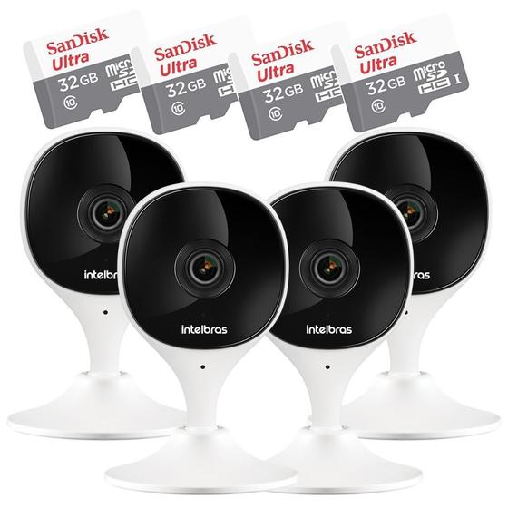 4 Câmeras Ip Wi-fi IMX C Intelbras + 4 Cartão SD 32GB Ultra - Câmera ...