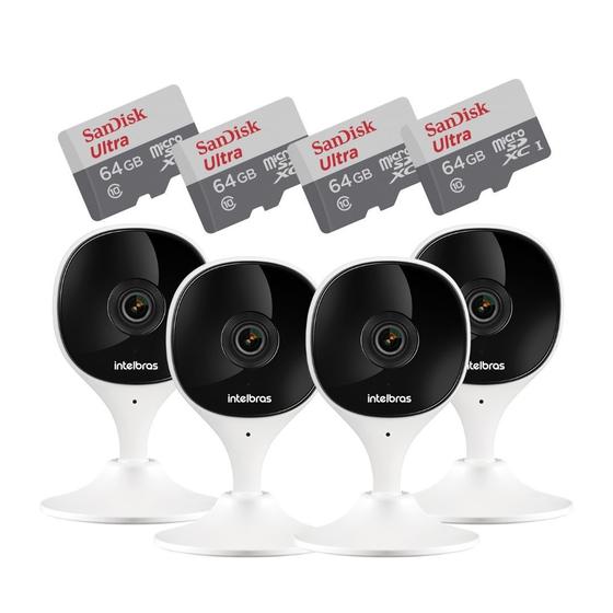 4 Câmeras Ip Wi-fi IMX C Intelbras + 4 Cartão SD 64GB Ultra - Câmera ...