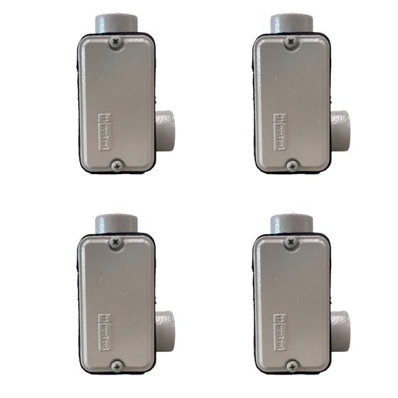 4 Conduletes Cinza De Aluminio, Tipo Lr, Com Tampa - CONDULETE LR ...