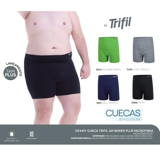 4 cuecas box trifil plus microfibra s/ costura tfl ce4411 - TRIFIL TFL - Cueca - Magazine Luiza