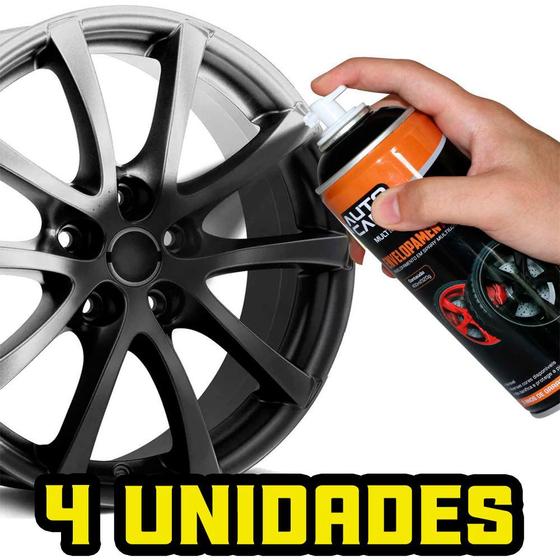 4 Envelopamentos Esprei Tinta Preta Fosca Carro Metal Roda - Multilaser ...