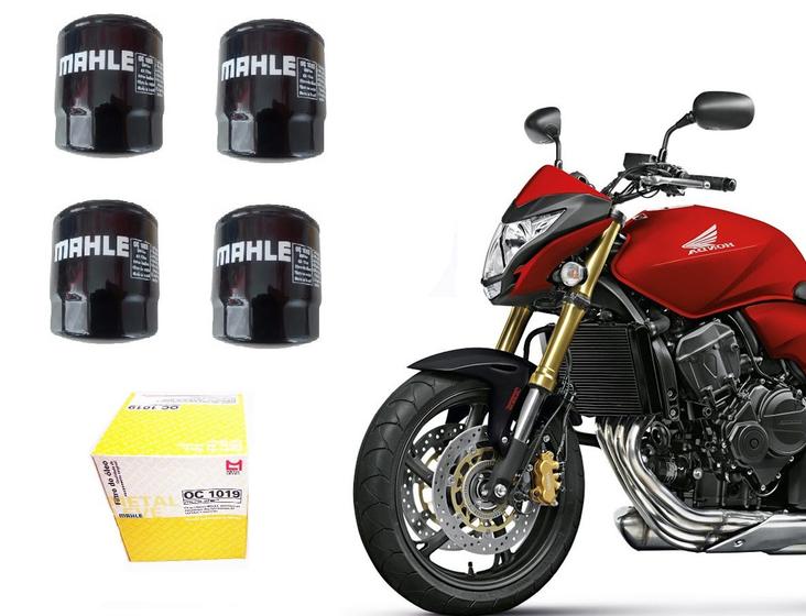 4 Filtros Óleo Metal Leve Mahle Cb 500 600 Hornet Nc 700 750 Xj6 R1 Verys Ninja Z Transalp Cbr ...